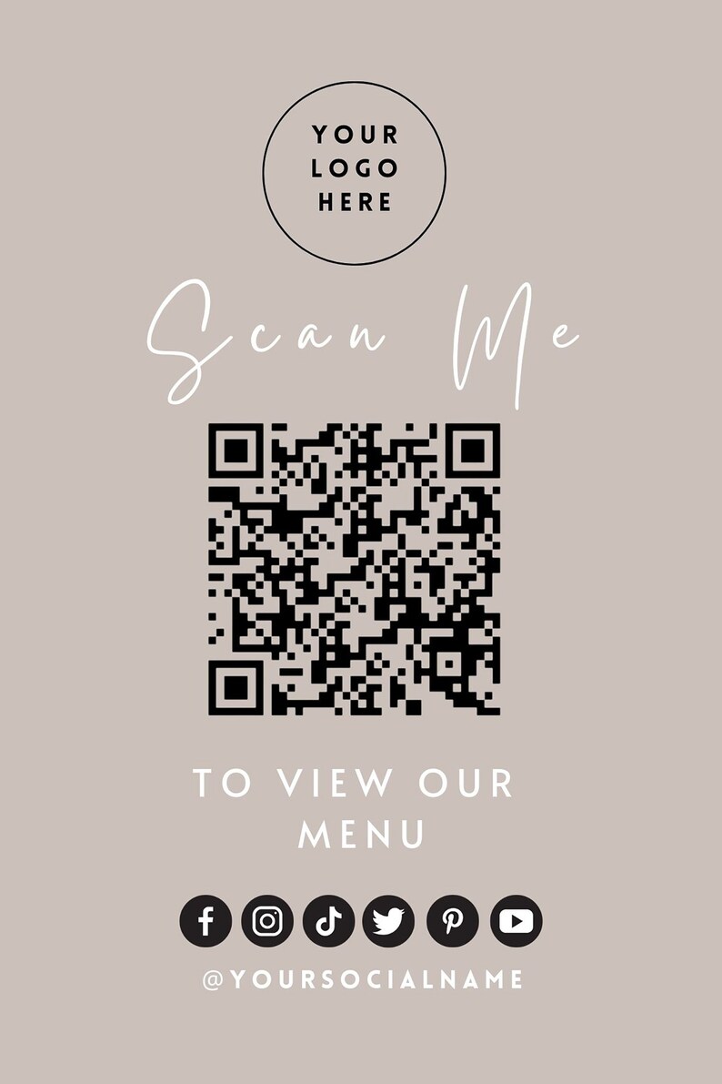 Scan to View Our Menu Sign, Menu QR Code Sign, Modern Menu QR Code ...