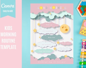 Ready for School Routine Chart for Kids, Morning Routine, Printable ...