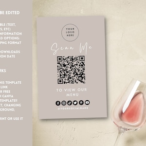 Scan to View Our Menu Sign, Menu QR Code Sign, Modern Menu QR Code ...