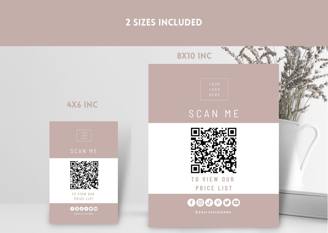 Scan to View Our Price List, Menu QR Code Sign, Modern QR Code Sign ...