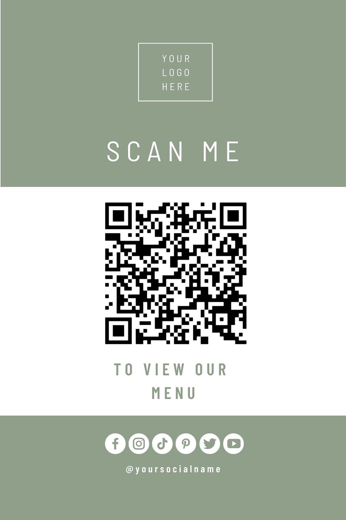 Scan to View Our Menu Sign, Menu QR Code Sign, Modern Menu QR Code ...