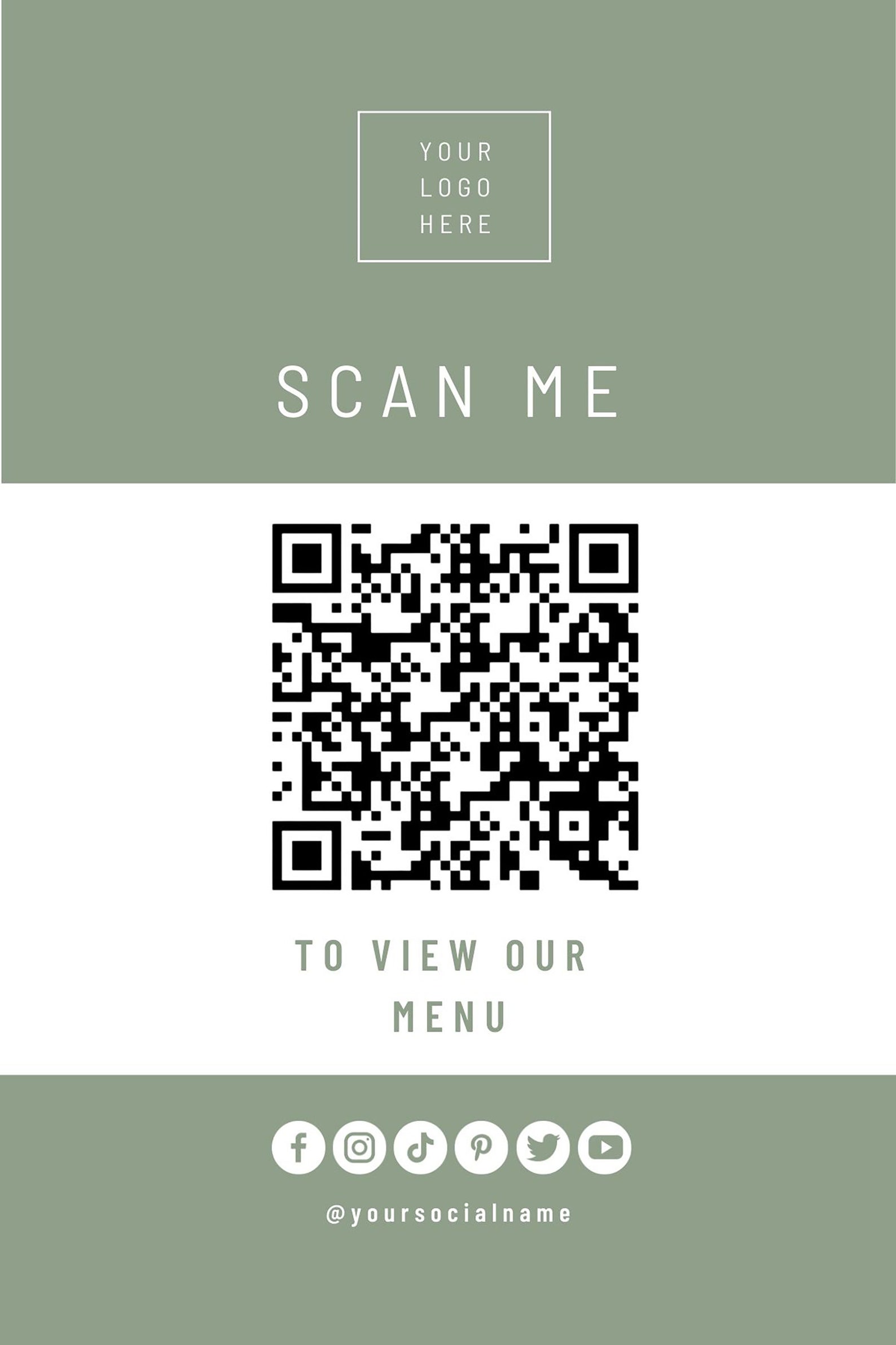 Scan to View Our Menu Sign, Menu QR Code Sign, Modern Menu QR Code ...