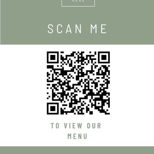Scan to View Our Menu Sign, Menu QR Code Sign, Modern Menu QR Code ...