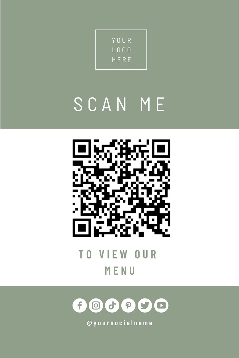 Scan to View Our Menu Sign, Menu QR Code Sign, Modern Menu QR Code ...