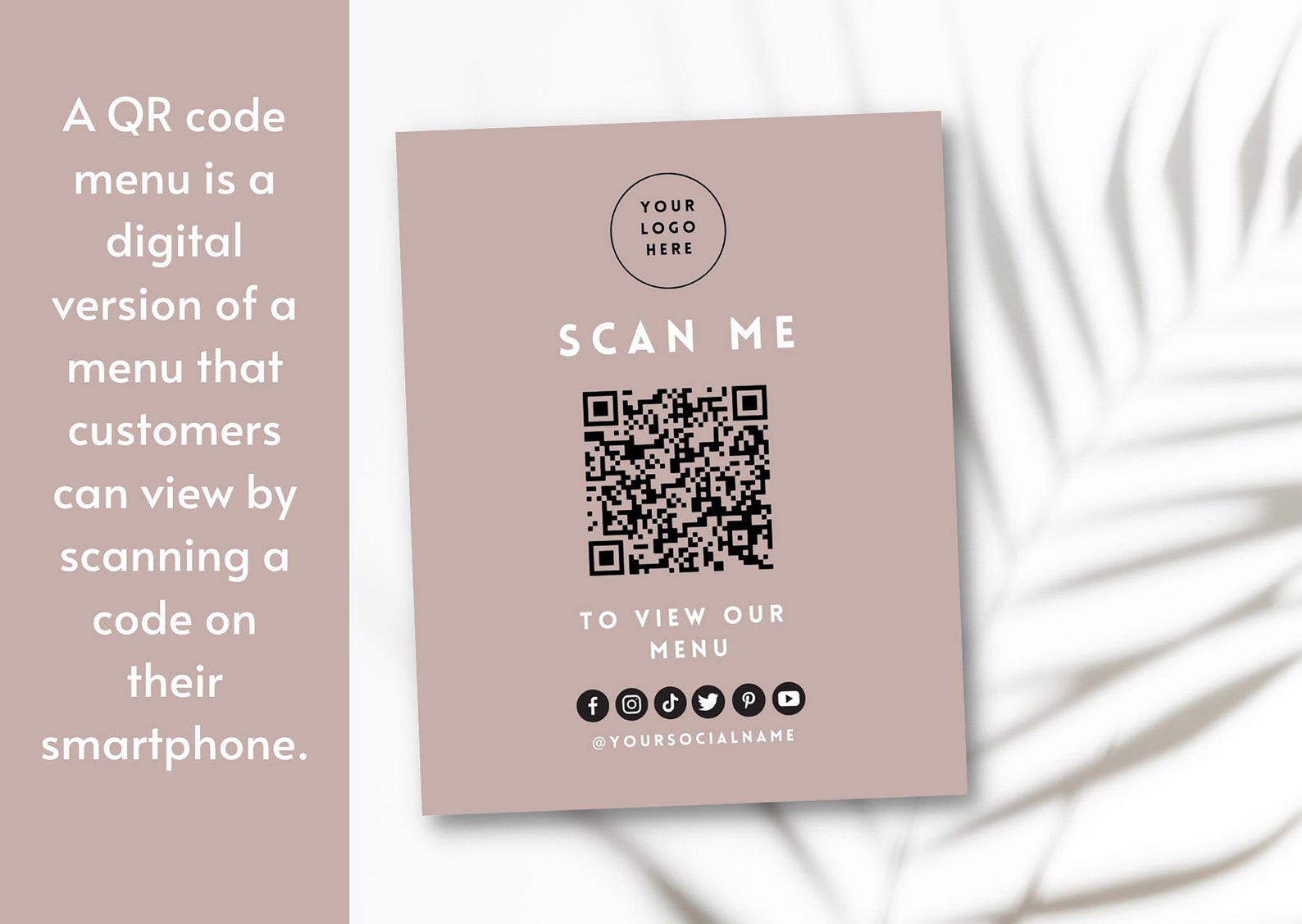 Scan to View Our Menu Sign, Menu QR Code Sign, Modern Menu QR Code, Scan to Order, Elegant ...