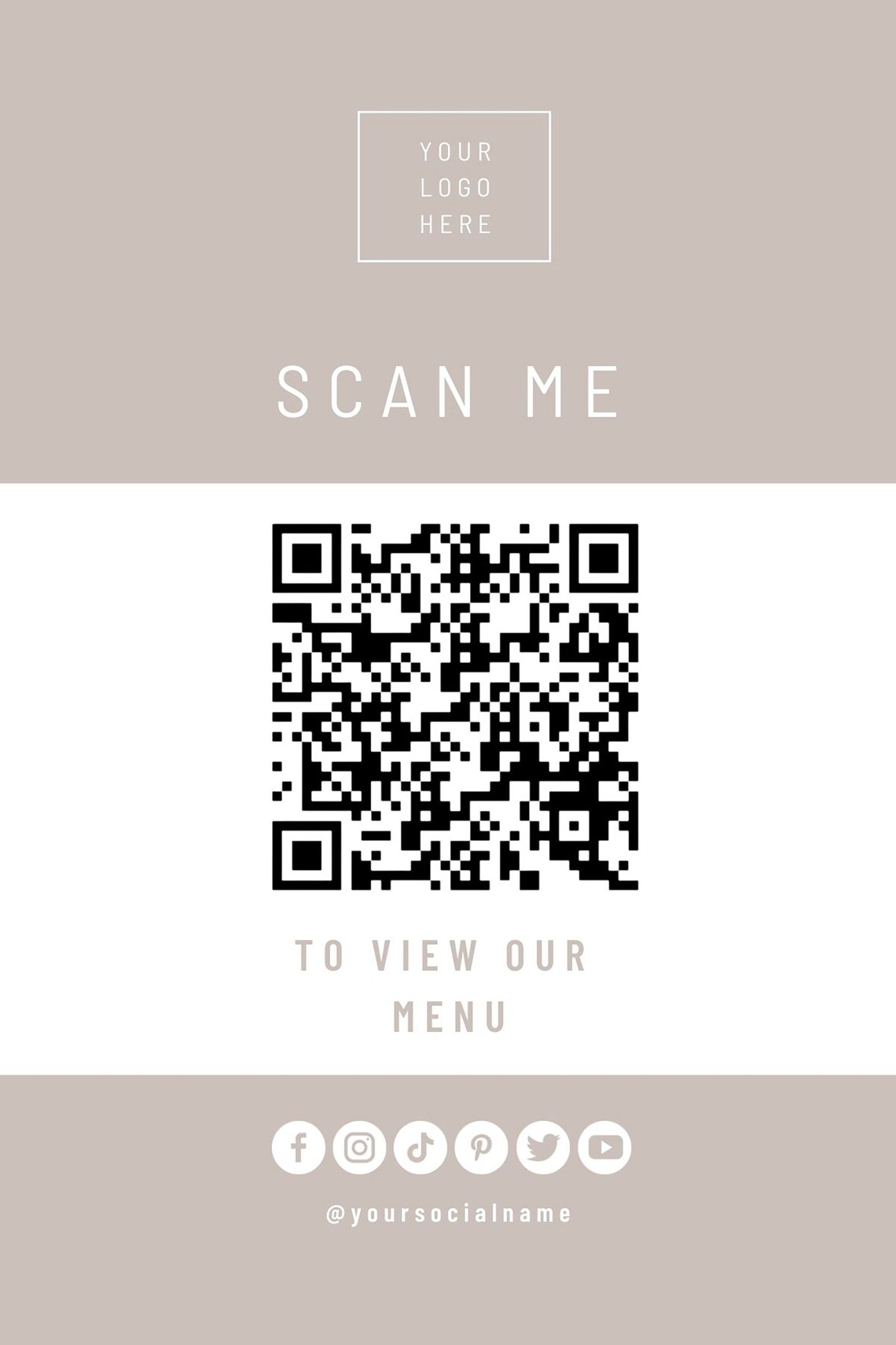Scan to View Our Menu Sign Template, Menu QR Code Sign, Modern Menu QR ...