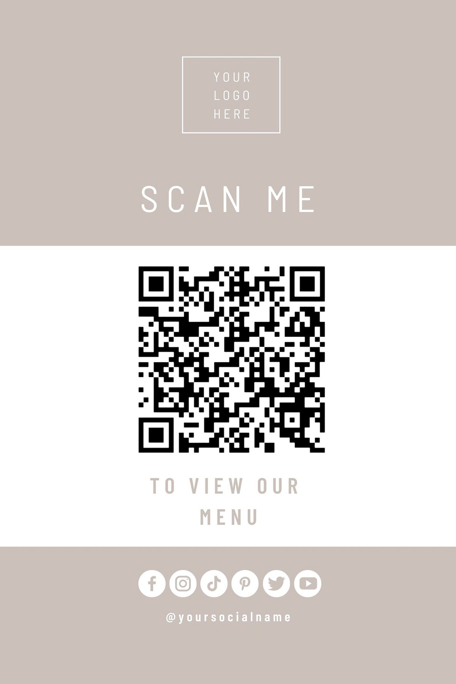 Scan to View Our Menu Sign Template, Menu QR Code Sign, Modern Menu QR ...