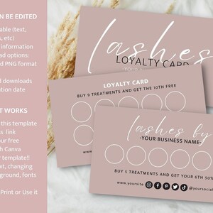 Lashes Loyalty Card Template, Printable Lash Tech Loyalty Card, Beauty ...
