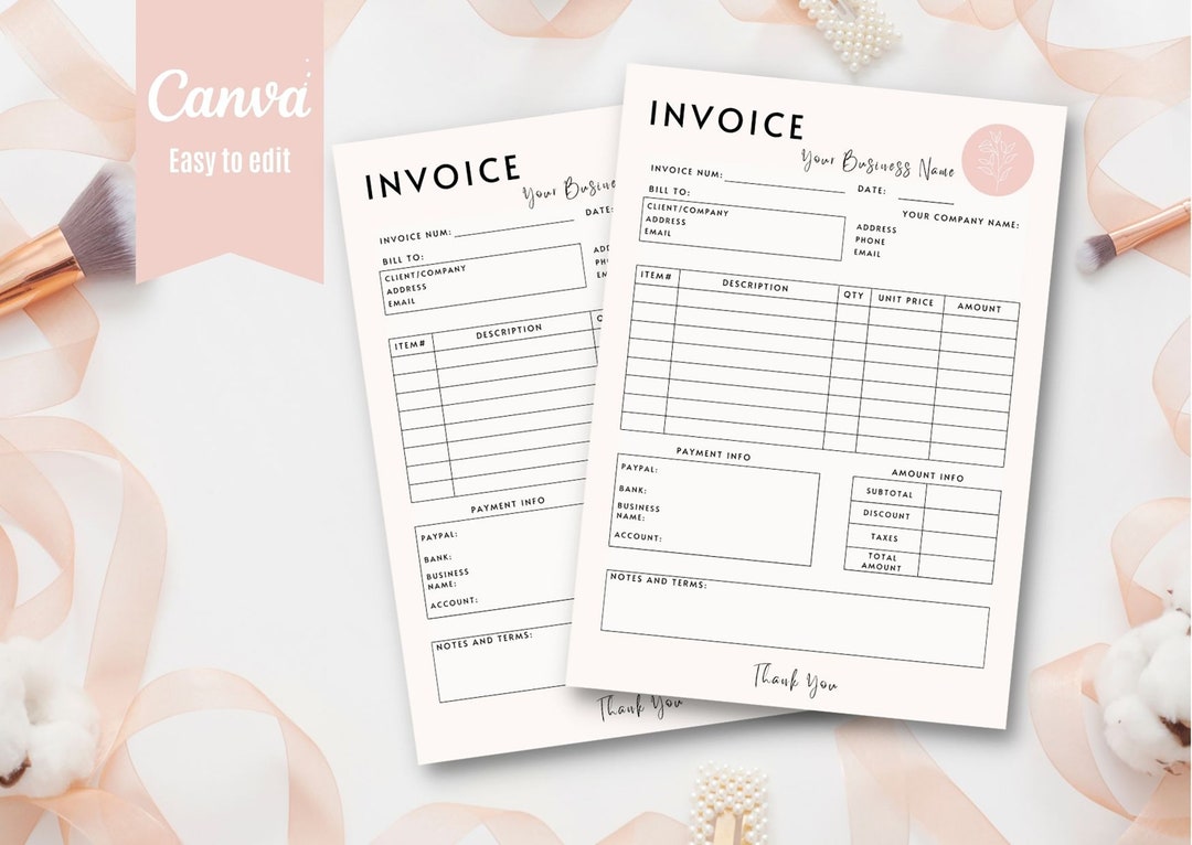 Craft Business Invoice Form, Pink Custom Order Form Template, Printable ...