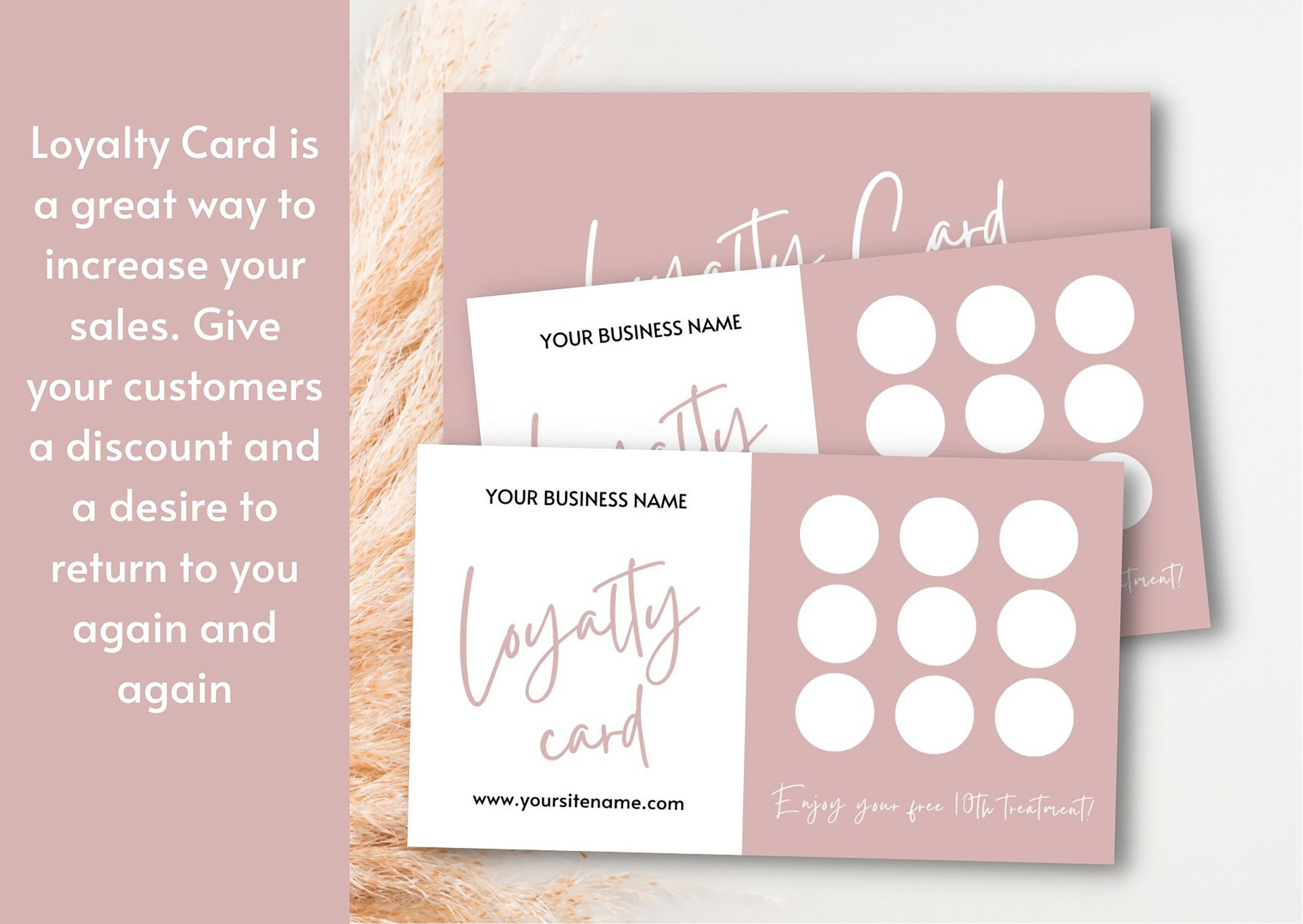DIY Loyalty Card Template, Customer Loyalty Boho Cards, Editable ...