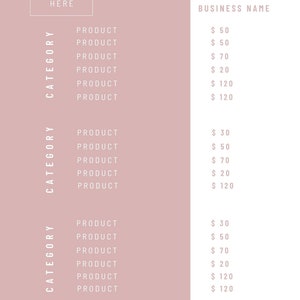 Lashes Price List Template Editable in Canva, Small Business Price List ...