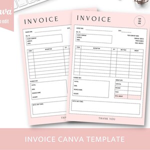 Invoice Template for Small Business, Editable Custom Order Form ...