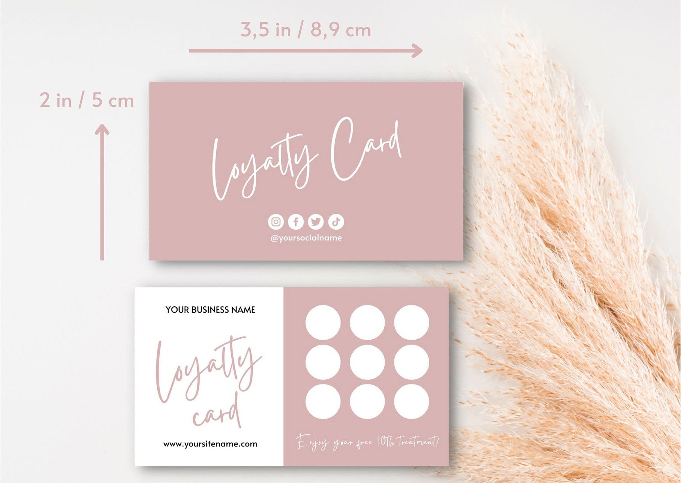 DIY Loyalty Card Template, Customer Loyalty Boho Cards, Editable ...