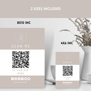Scan to View Our Menu Sign Template, Menu QR Code Sign, Modern Menu QR ...