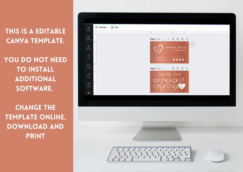 Gold Rose Loyalty Card Canva Template, Customer Loyalty Cards, DIY ...