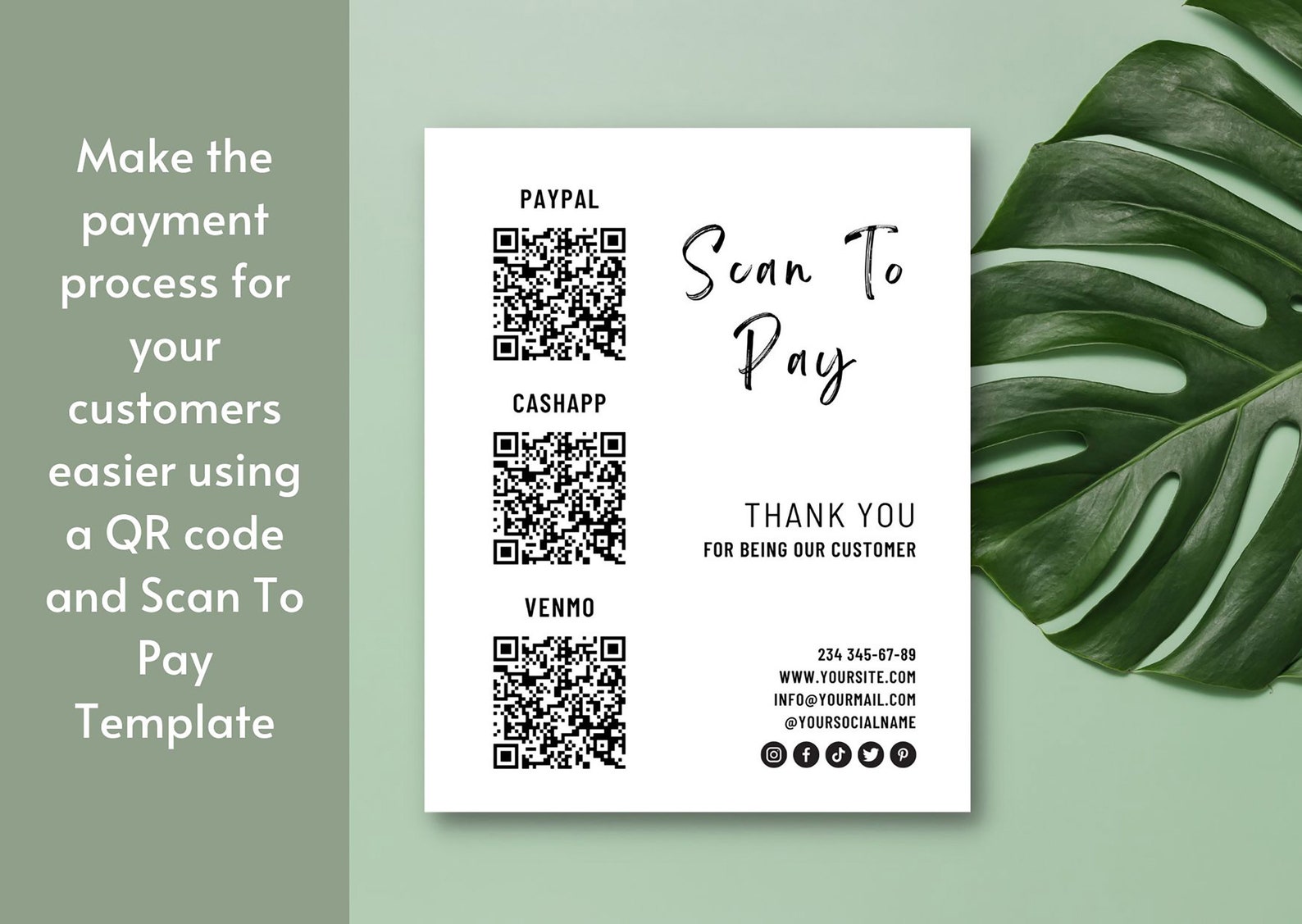 Scan to Pay QR Code Scan to Pay Canva Template Scan to Pay - Etsy