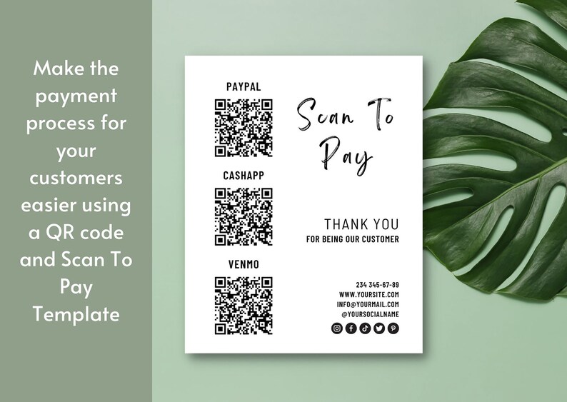 Scan to Pay QR Code Scan to Pay Canva Template, Scan to Pay Sign ...