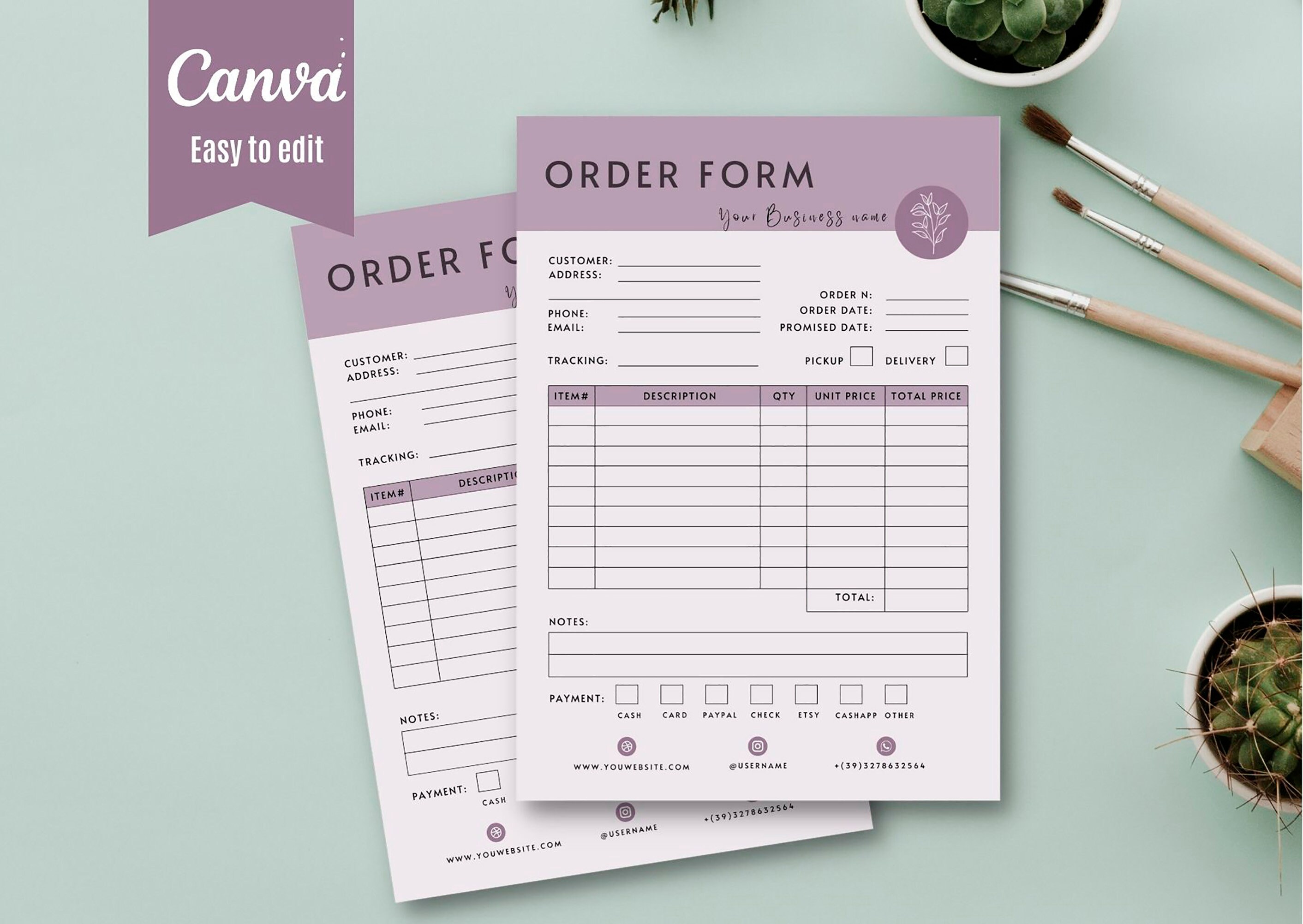 Craft Show Small Business Bundle Canva Template, Order Form, Price List ...