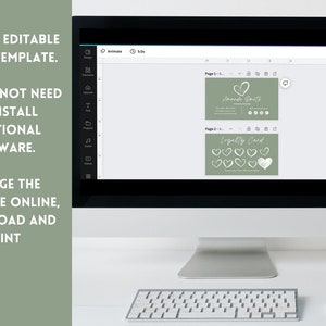 Green Loyalty Card Template, Customer Loyalty Cards, DIY Editable ...
