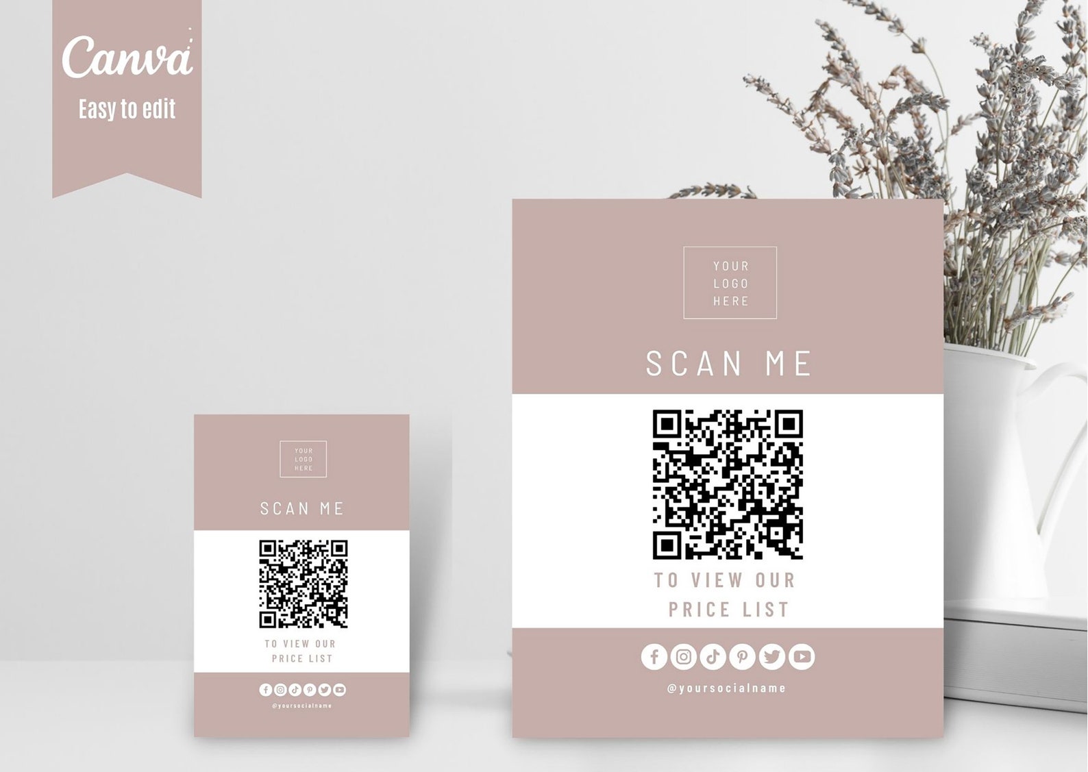 Scan to View Our Price List, Menu QR Code Sign, Modern QR Code Sign ...