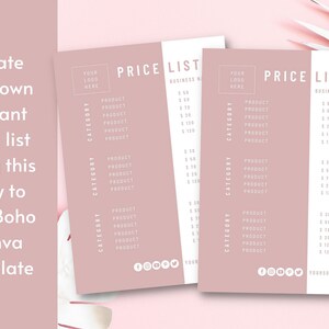 Lashes Price List Template Editable in Canva, Small Business Price List ...