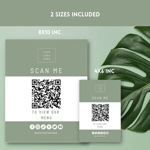 Scan to View Our Menu Sign, Menu QR Code Sign, Modern Menu QR Code ...