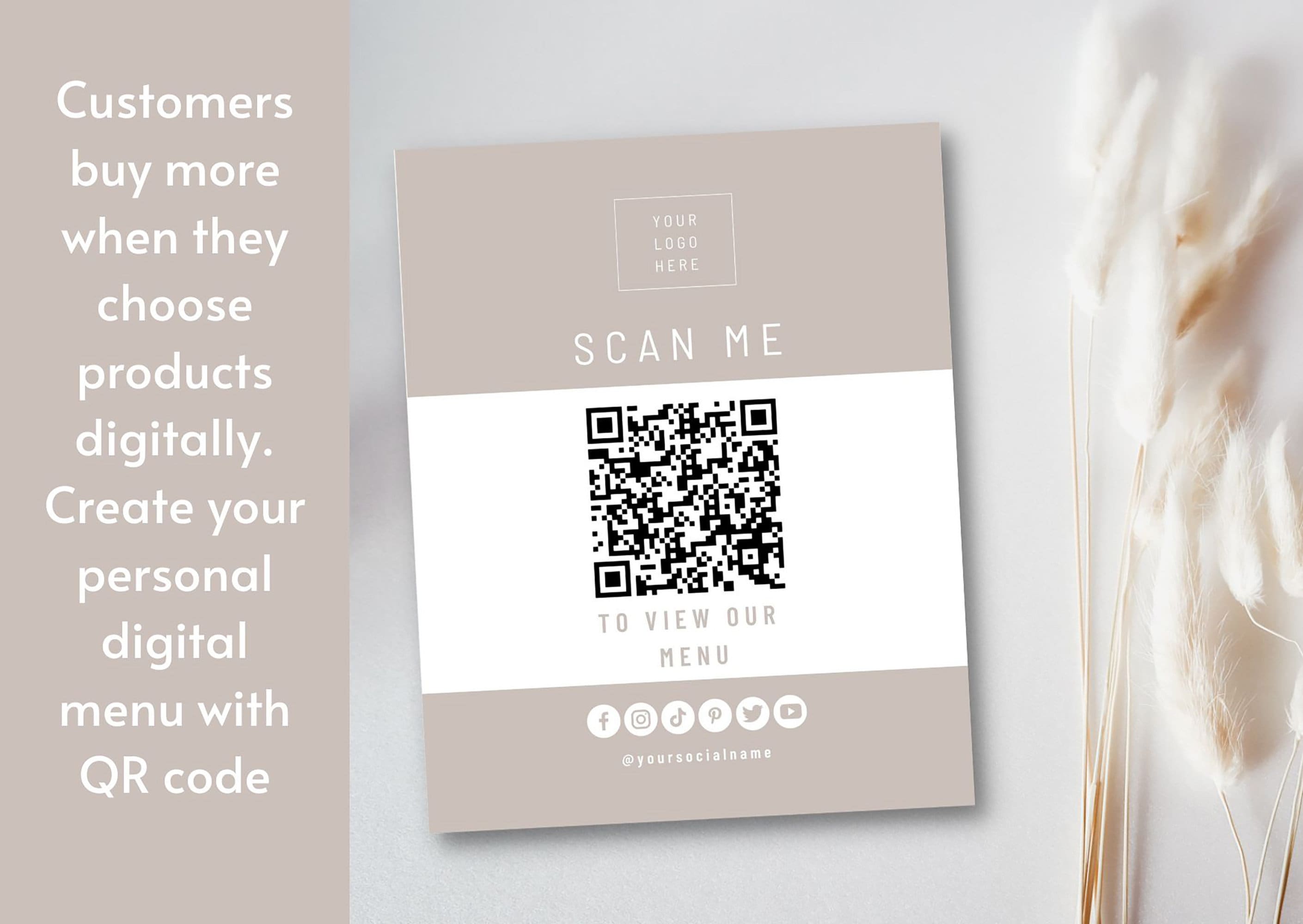 Scan to View Our Menu Sign Template, Menu QR Code Sign, Modern Menu QR ...