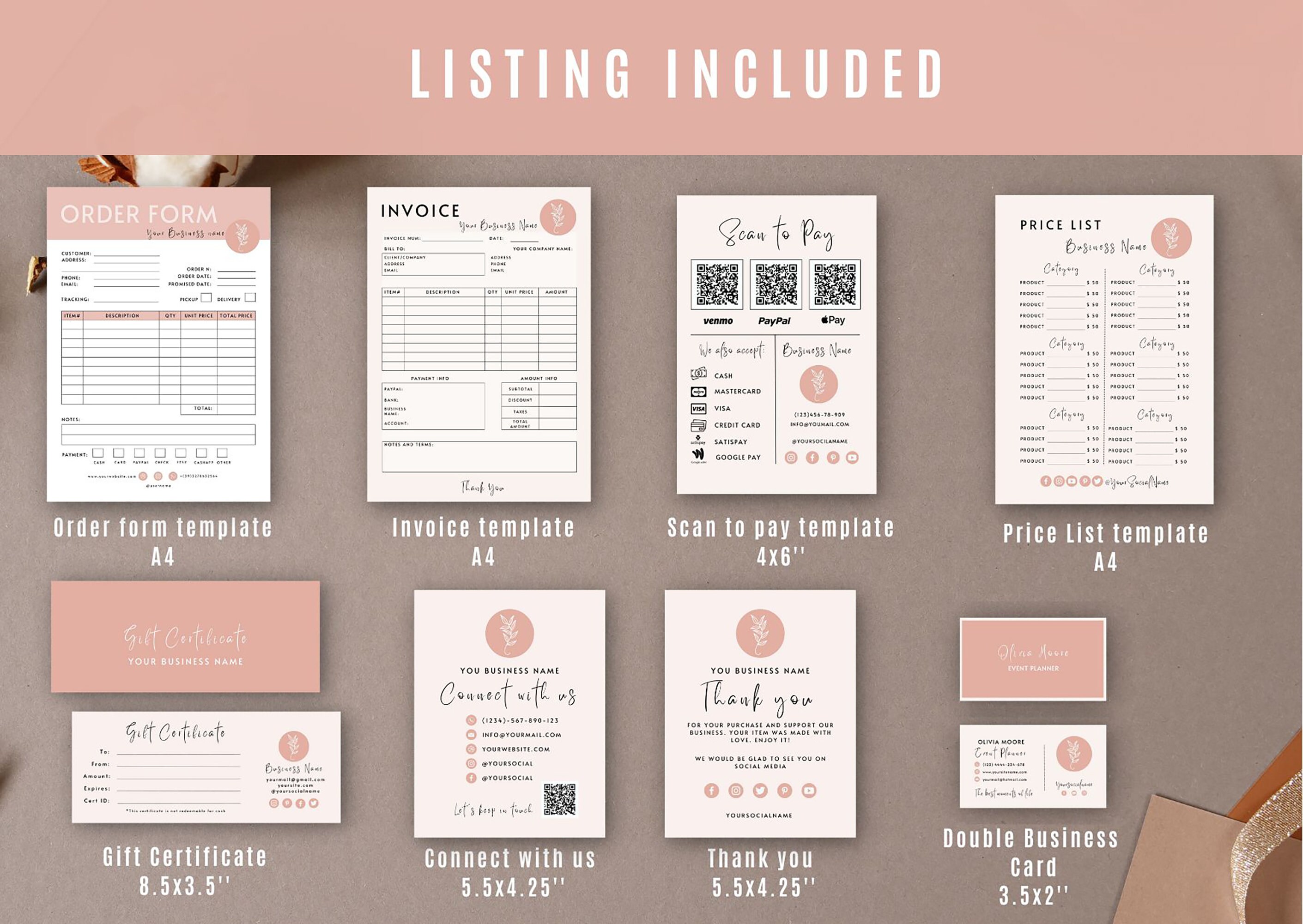 Craft Show Bundle, Small Business Template, Order Form Template, Price ...