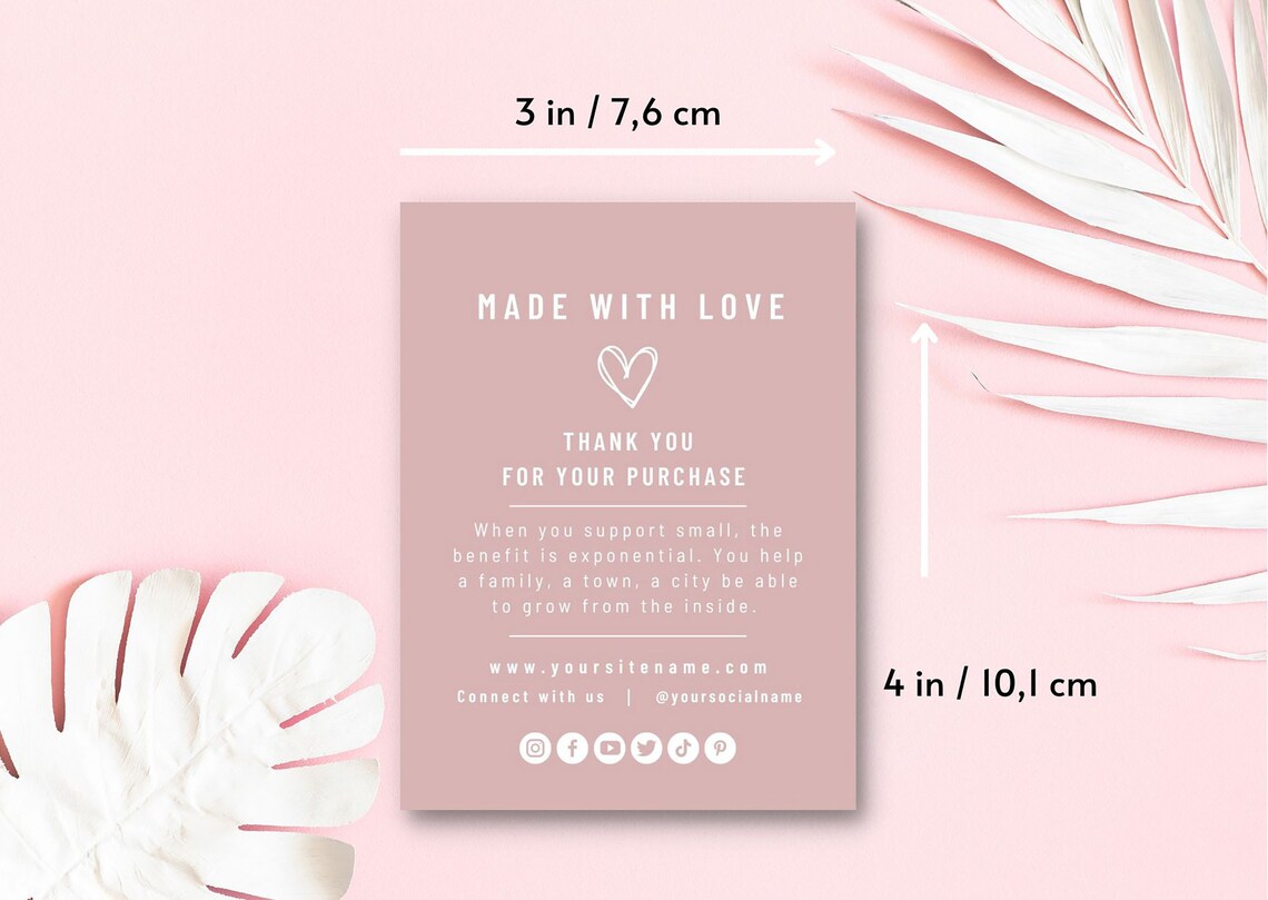 Thank You for Your Order Card, Small Business Printable Template ...