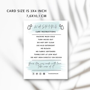 Editable Washing Instructions Canva Template, Minimal Printable Apparel ...