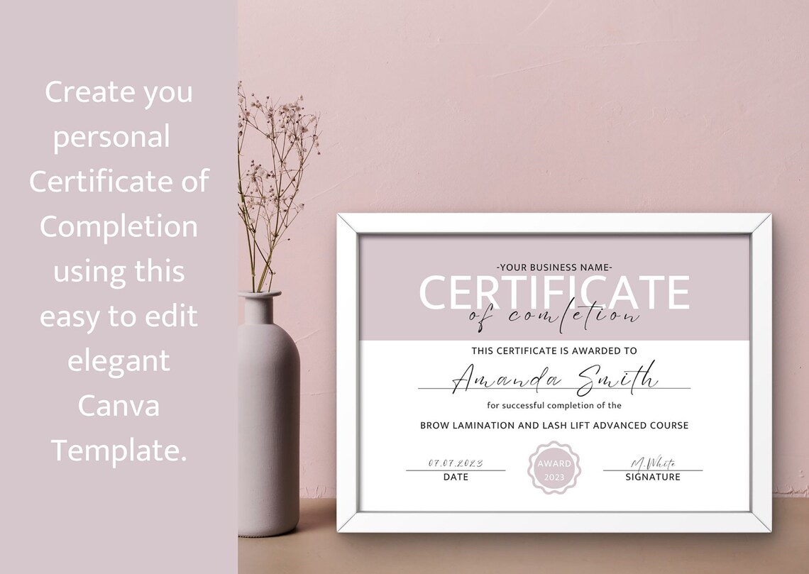 Certificate of Completion Template, Editable Certificate of Achievement ...
