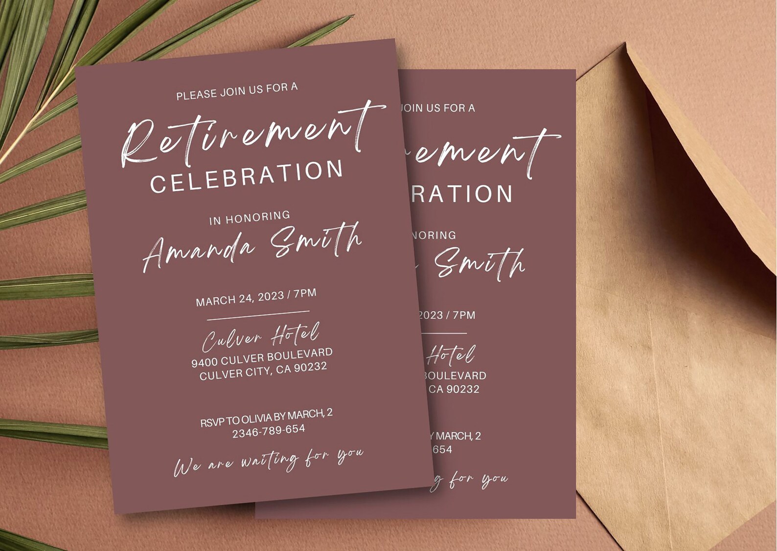 Retirement Party Invitation Card, Retirement Celebration Invite, Modern ...