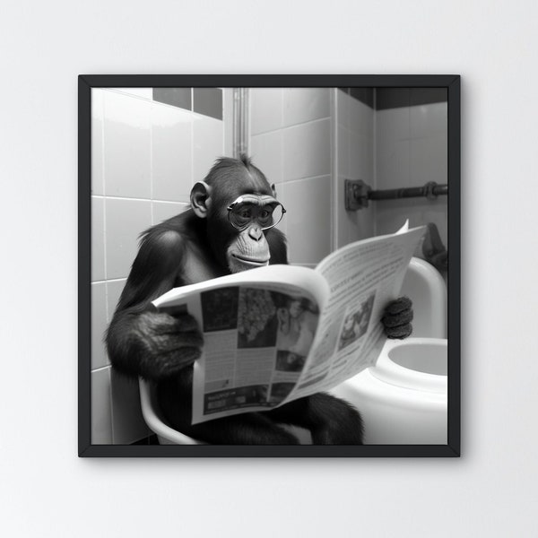 Monkey in Toilet - Etsy