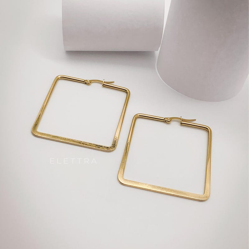 Square Hoops - Etsy