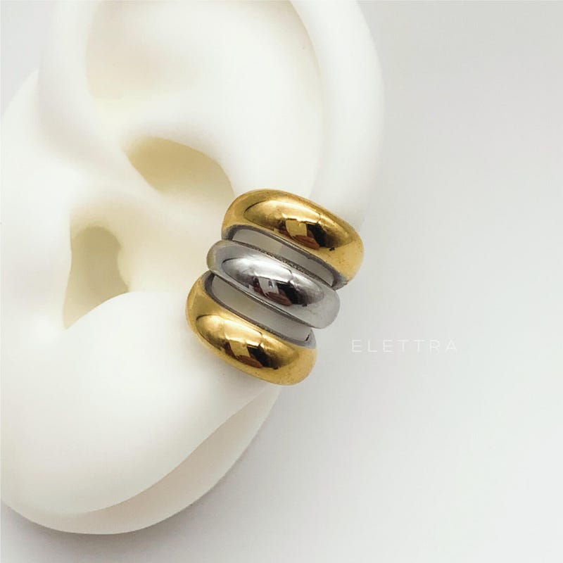 Two Tone Ear Cuff Jewelry - Etsy