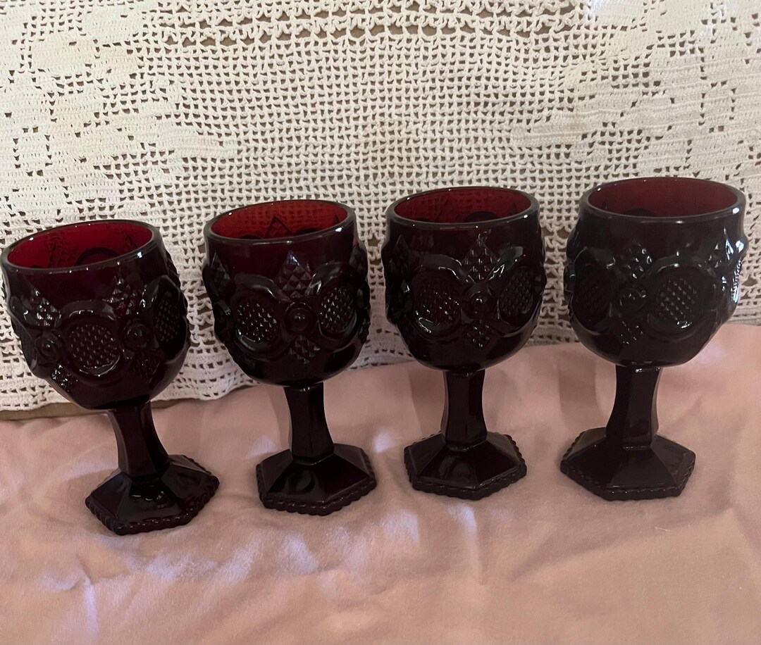 Vintage Avon Cape Cod Goblets (4) - Etsy