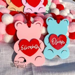 Personalized Valentines Day Tag| Gummy Bear Valentines Day Tags ...