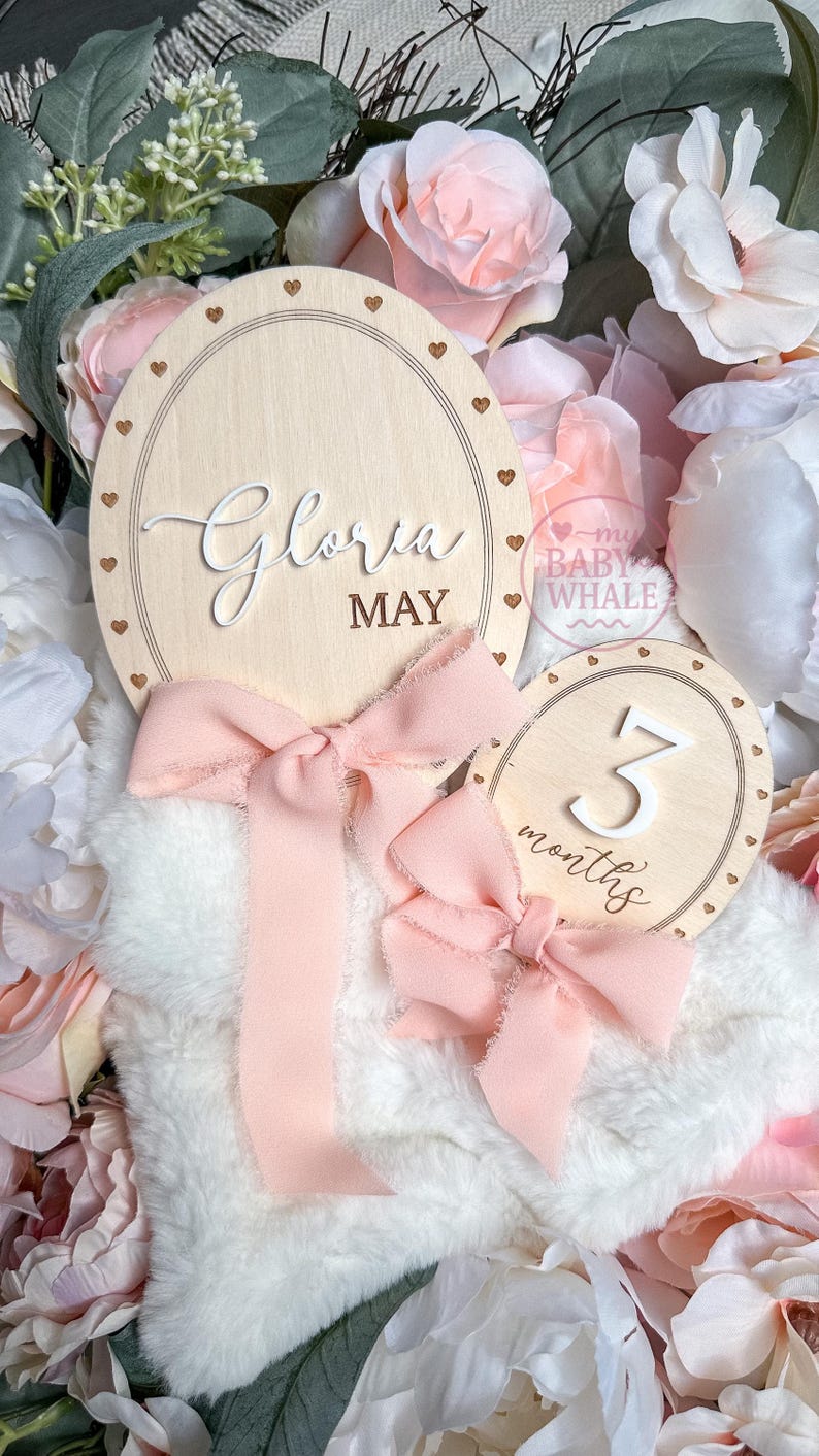 Personalized Wooden Baby Milestone Cards: Butterfly Decor, Photo Prop ...