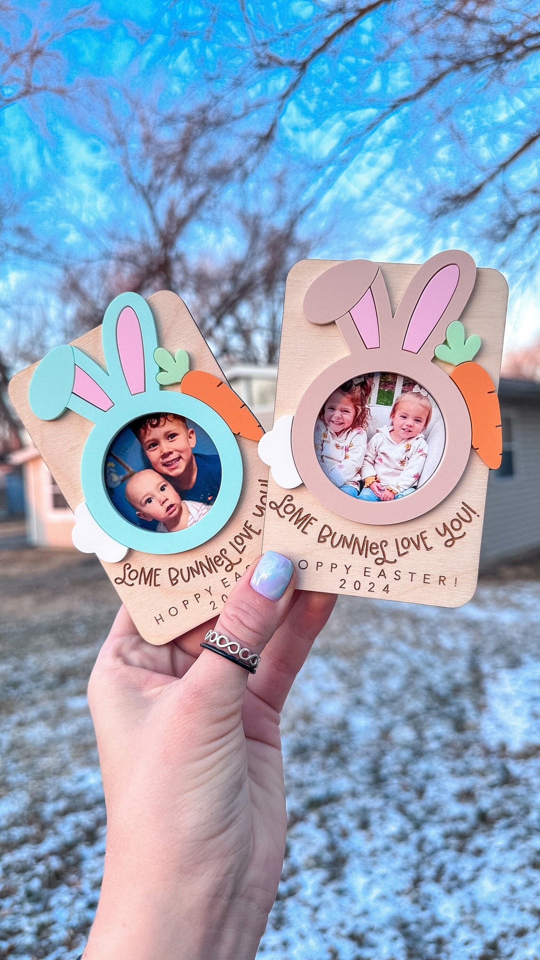 Easter Gift Frame Grandma Easter Gift,grandchildren Photos Easter Gifts ...