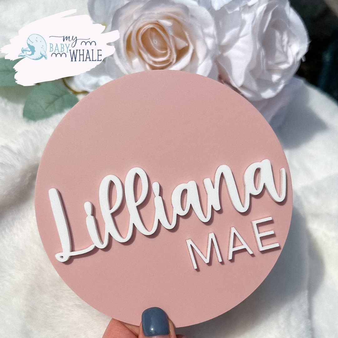 Custom Acrylic Baby Name Sign: 3D Nursery Decor - Etsy