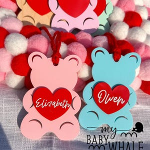 Personalized Valentines Day Tag| Gummy Bear Valentines Day Tags ...