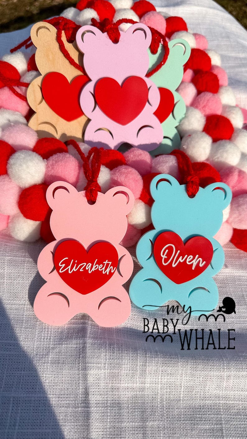Personalized Valentines Day Tag| Gummy Bear Valentines Day Tags ...