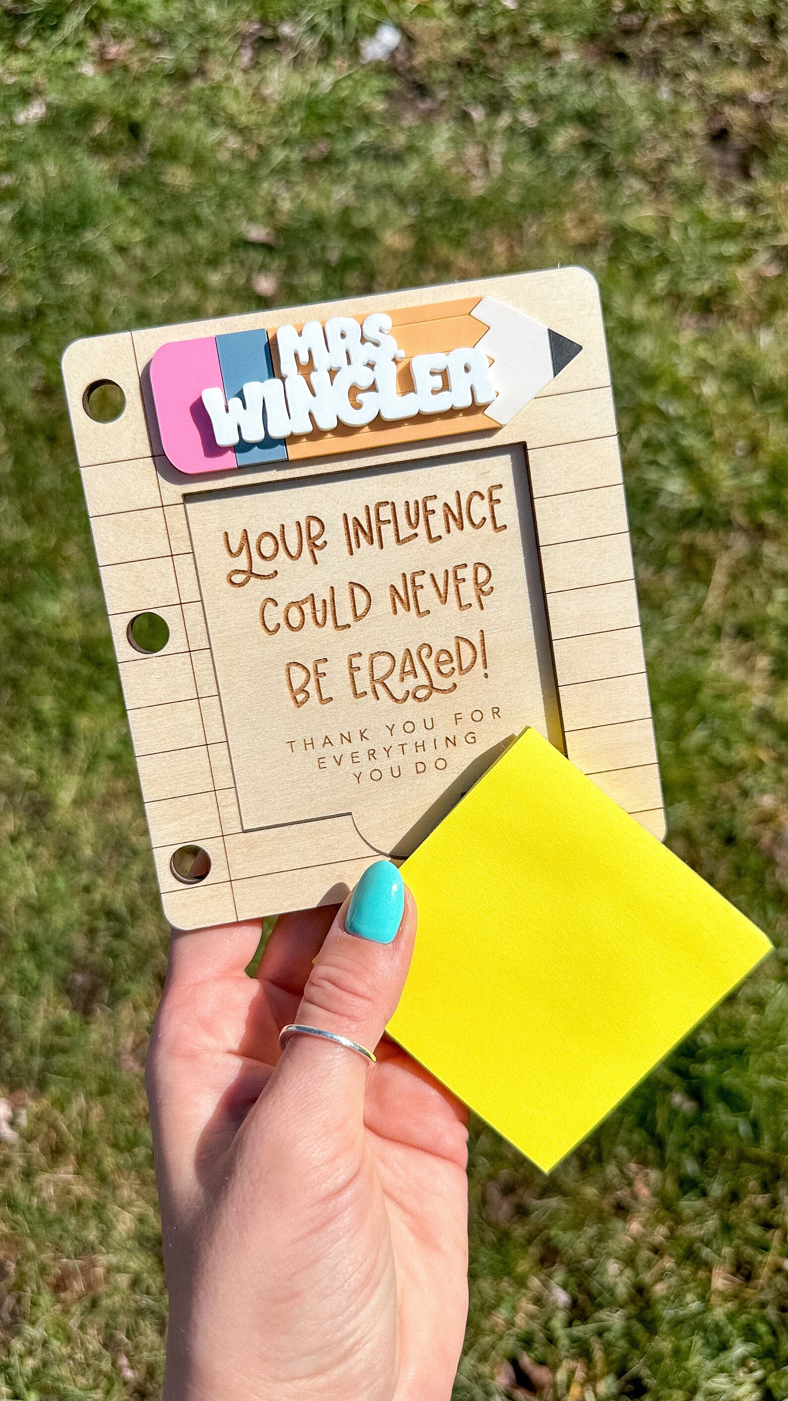 Teacher Appreciation Gifts Sticky Note Holder Teacher Gift Appreciation ...