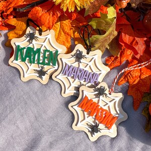 Spider Web Tag Trick or Treat Bag Halloween Basket Tag Boo Basket Tag ...