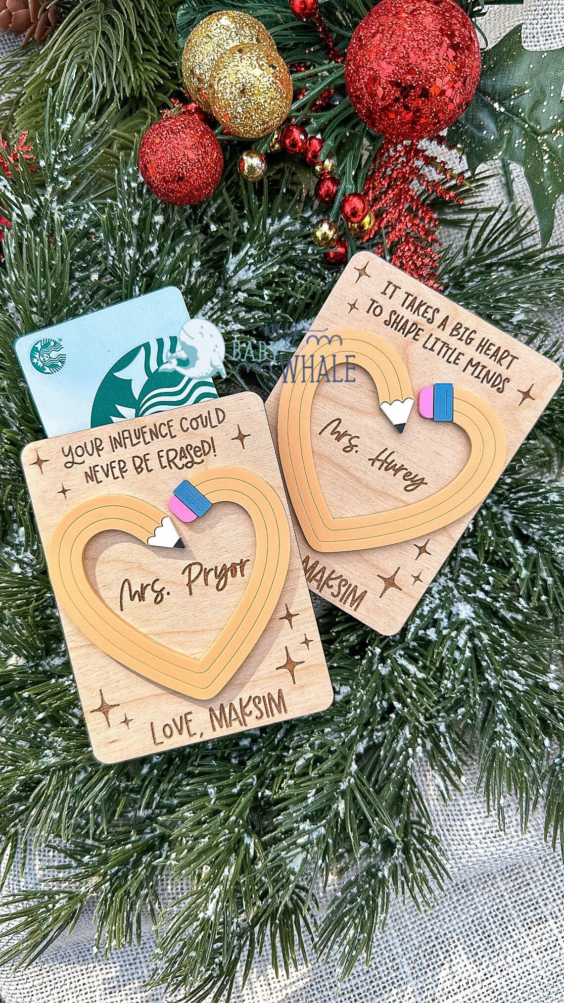 Holiday Teacher Present Gift Card Holders Teacher Appreciations Gifts ...