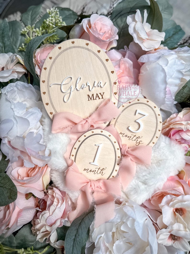 Personalized Wooden Baby Milestone Cards: Butterfly Decor, Photo Prop ...