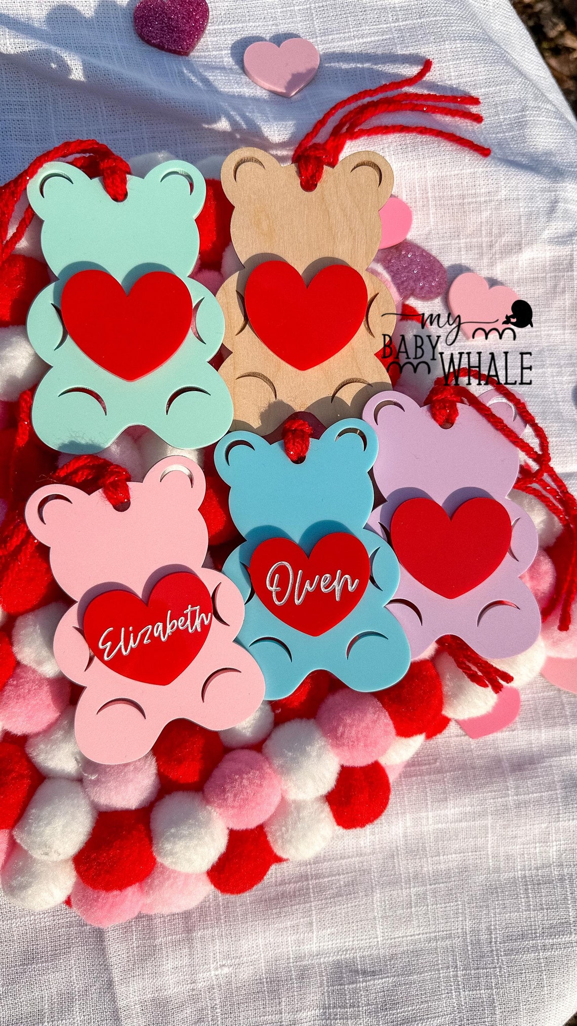 Personalized Valentines Day Tag| Gummy Bear Valentines Day Tags ...