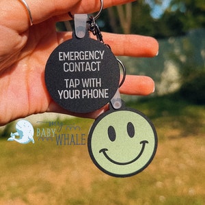 Emergency Contact Information Kid's Info Keychain Backpack Name Tags ...