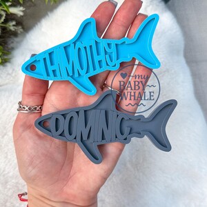 Personalized Shark Backpack Tag: Custom Acrylic Name Label - Etsy