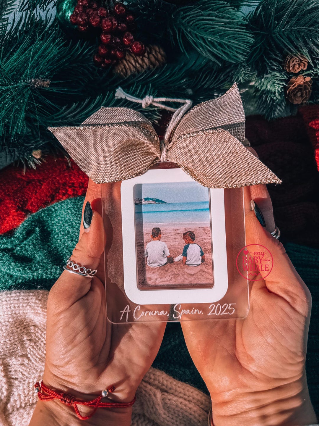 Personalized Christmas Photo Ornament, Custom Picture Frame, Christmas ...